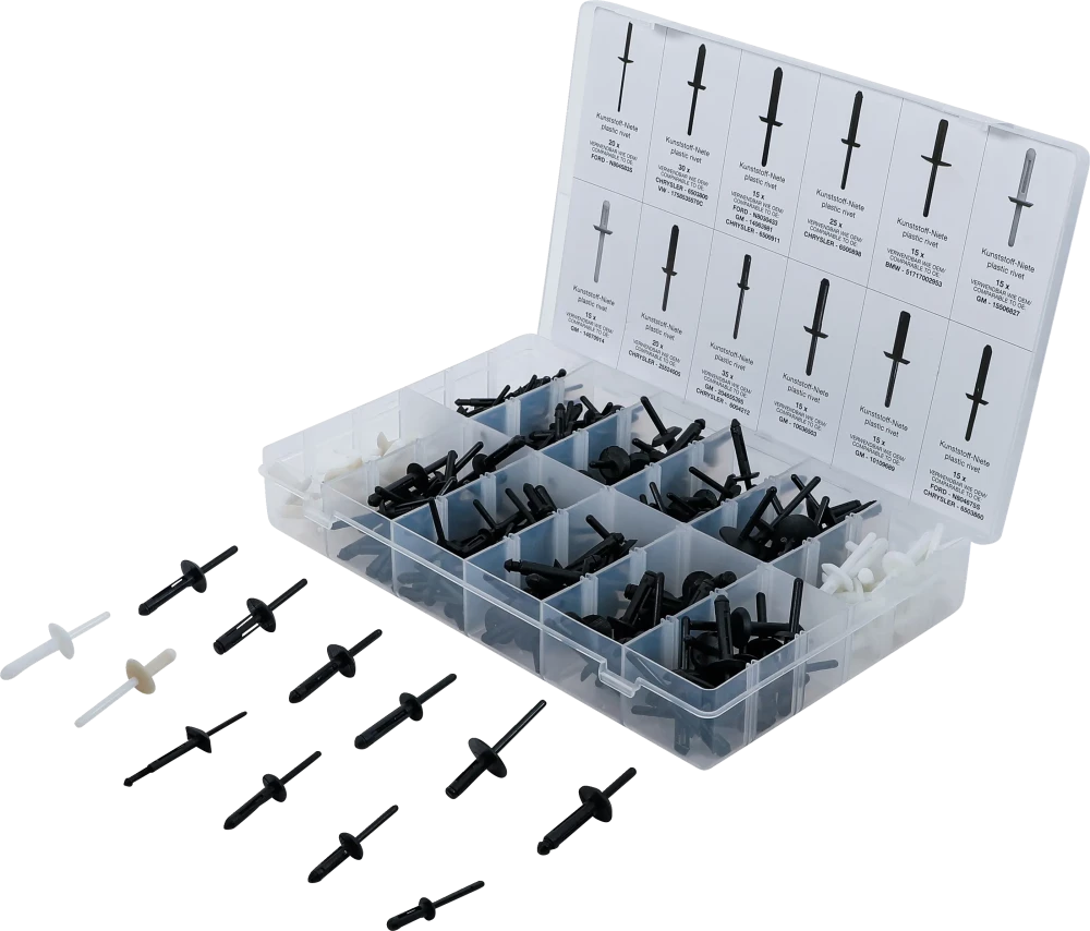 BGS technic | Plastic Rivet Assortment | for GM, BMW, Chrysler, VW ...